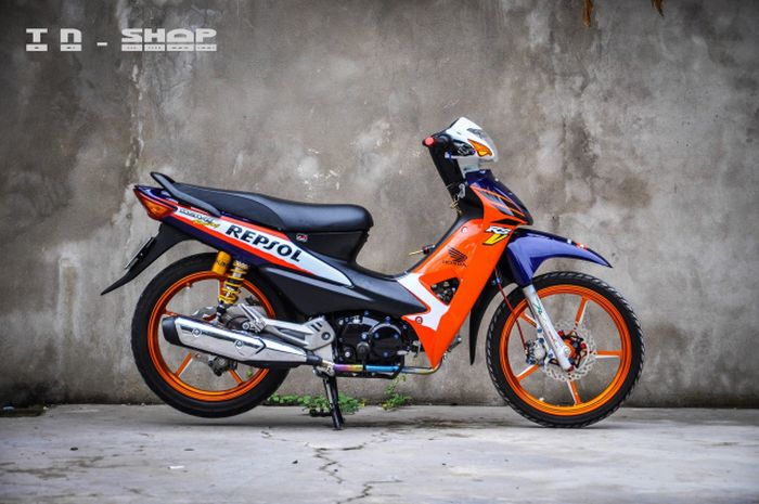 Modifikasi Honda Supra Fit Tampil Kece Pakai Livery balap Plus ...
