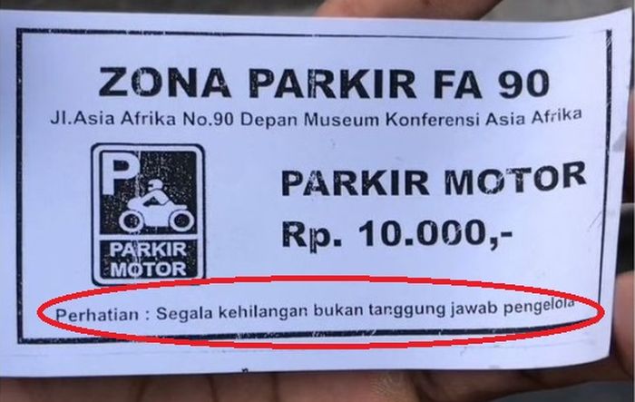 Langsung Tolak Jika Dikasih Karcis Parkir Motor Seperti Ini Pengelola ... Langsung Tolak Jika Dikasih Karcis Parkir Motor Seperti Ini Pengelola ...