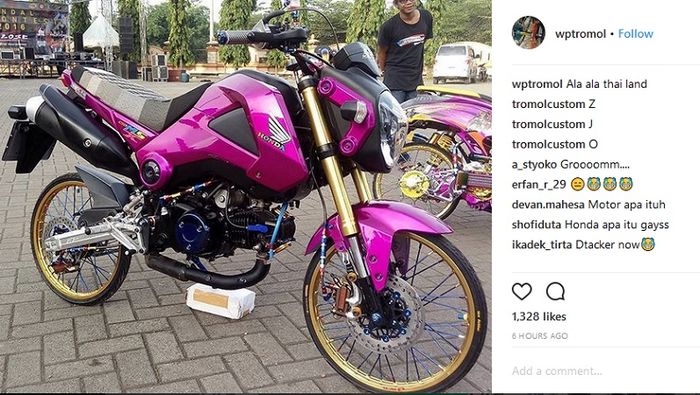 Aih Manis Banget! Honda Grom Dikelir Warna Pink Berkonsep Thailook ...