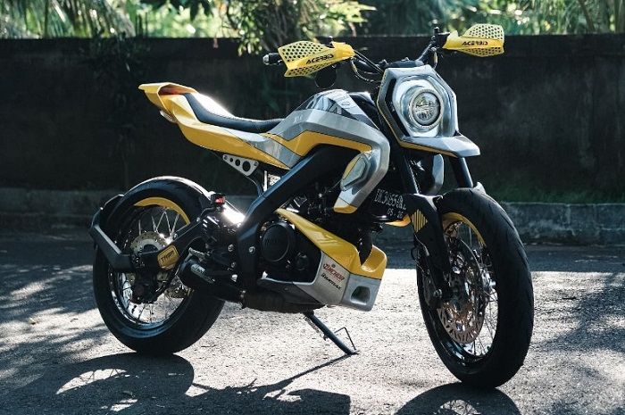 Gagahnya Modifikasi Motor Yamaha XSR 155 Jadi Supermoto, Bodi Full ...