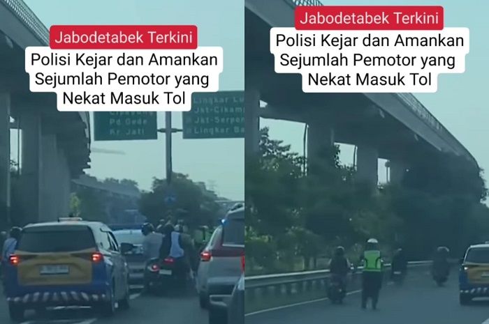 Ramai-ramai Motor Masuk Tol Jagorawi Dikejar Polisi, Denda Tilang Bikin ...